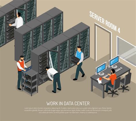 Free Vector Datacenter Isometric Illustration