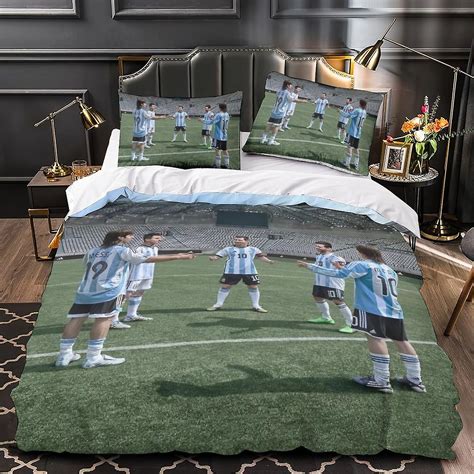 Lionel Messi Bedding Set 3d Football Star Duvet Cover Set Soft 100 Microfiber Bed Set 3pcs