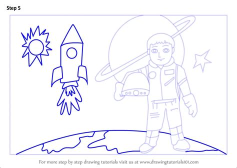How To Draw An Astronaut In Space Scene Other Occupations Step By Step DrawingTutorials101 Com