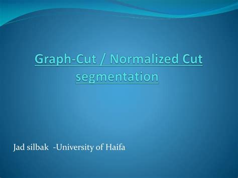 Ppt Graph Cut Normalized Cut Segmentation Powerpoint Presentation