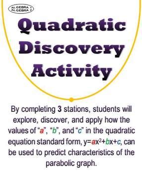 Quadratic Graph Properties Discovery Activity Distance Learning