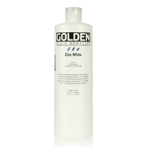 Buy Golden Fluid Acrylic 16 Oz Zinc White