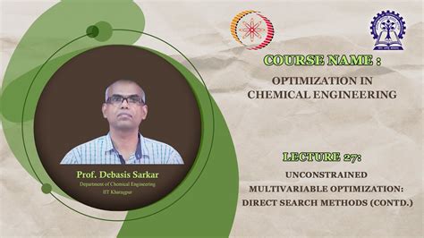 Lecture 27 Unconstrained Multivariable Optimization Direct Search Methods Contd Youtube