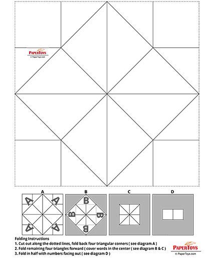 Free Printable Origami Fortune Teller Instructions Download Free