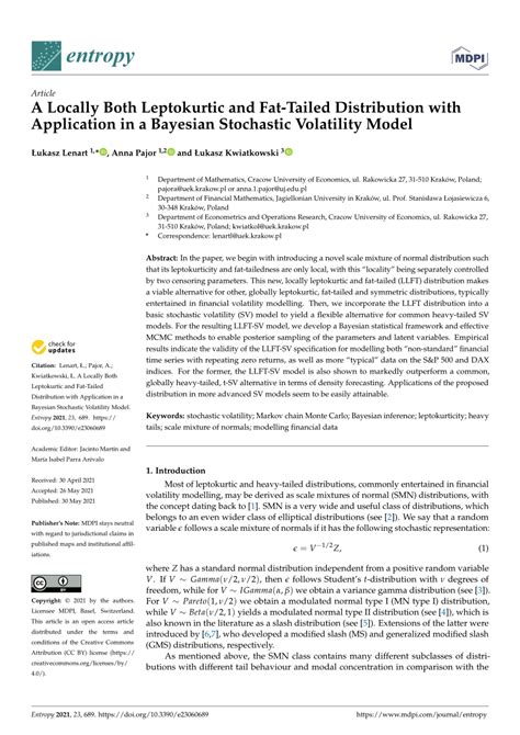 Pdf A Locally Both Leptokurtic And Fat Tailed Distribution With