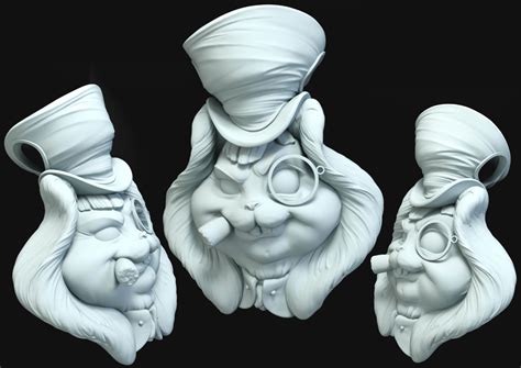 Hatters Rabbit Pendant 3d Model By Artgelo