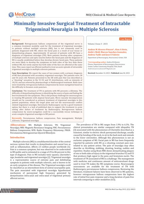 Pdf Moj Clinical And Medical Case Reports Minimally Invasive Surgical Treatment Of Intractable