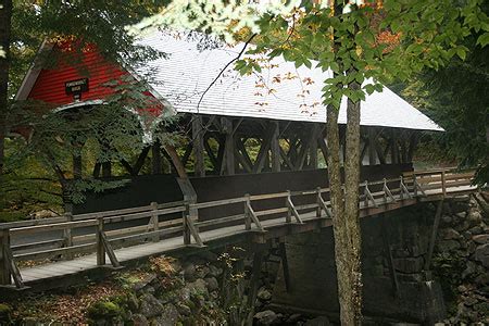 Pont Couvert Dans Le Flume Gorge Ponts White Mountain National