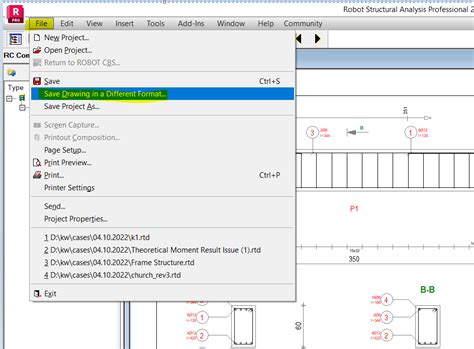 How To Save Reinforcement Drawing In Dxfdwg Format In Robot Structural