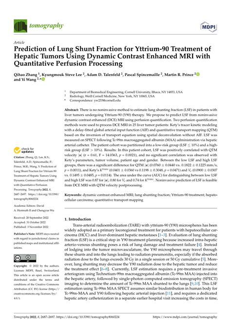 pdf prediction of lung shunt fraction for yttrium 90 treatment of hepatic tumors using dynamic