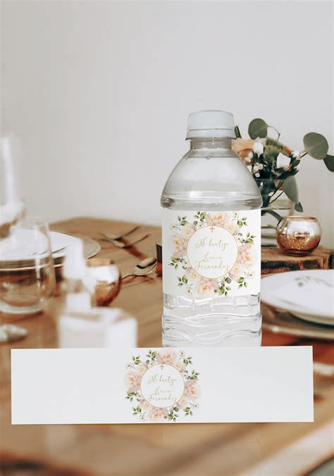 Personalizadas Etiquetas Bautizo Niña Botellas De Agua En Español