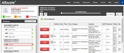 Review And Adjust Your Timetable The University Of Sydney