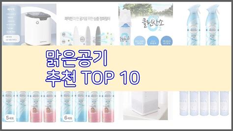 맑은공기 추천 전문가 추천 가격 대비 가치있는 상품 10가지 Youtube