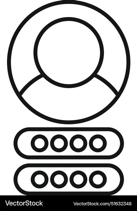 Person Choosing Password Using Server Data Vector Image