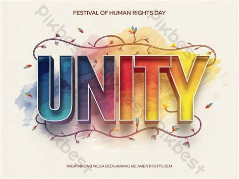 Unity Poster Featuring Colorful Elements And Inspirational Layout Psd
