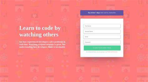 Frontend Mentor Intro Component Userform Build With React Coding Challenge Solution
