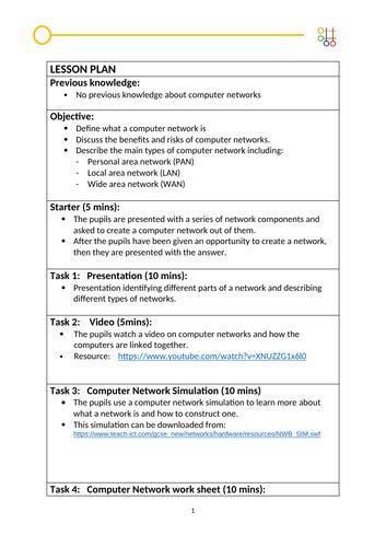 lesson computer networks teaching resources