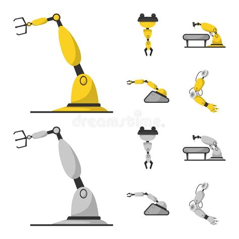 Vector Design Of Robot And Factory Logo Set Of Robot And Space Stock Symbol For Web Stock