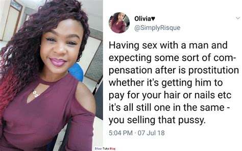 Welcome Its Silver Tuke Blog Expecting Compensation From A Man After Having S X With Him Is