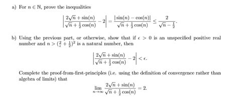 Solved A For NN Prove The Inequalities Chegg Com