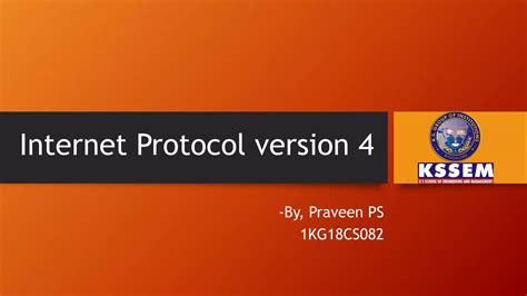 ipv4 internet protocol version 4 pptx