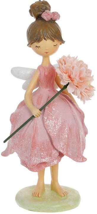 Декоративная статуэтка Цветочная Фея 9х9х21см полистоун розовый