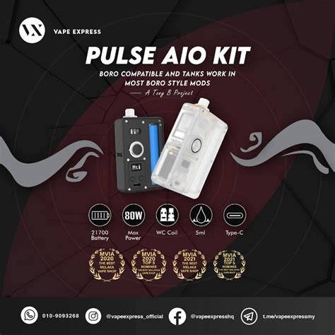 Vape ‼️🔥ready Stock 🔥‼️ ⛓ ️pulse Aio Kit ️⛓ • Pulse Aio Device 1x • Pulse Vessel Rba Tank 1x