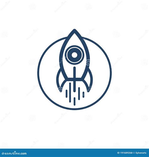 Rocket Launch Vector Simple Linear Icon Missile Start Up Business Line