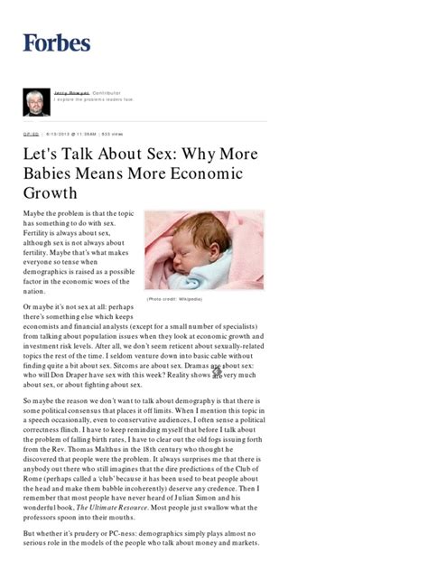 Forbes Lets Talk About Sex 2013 06 13 Pdf Economic Development