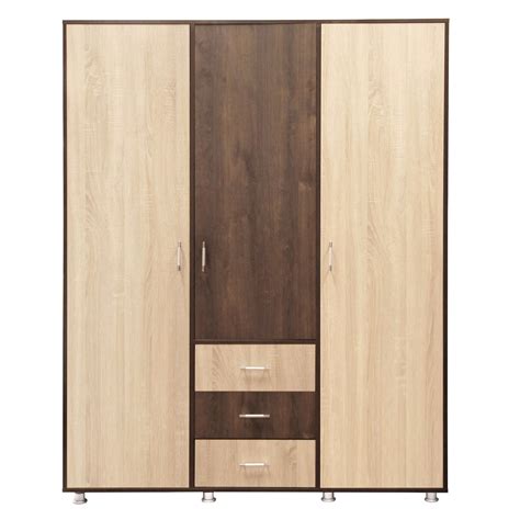 Dedeman Dulap Dormitor Anda Stejar Bronz Stejar Sonoma 3 Usi 160 X 58 X 205 Cm 4c