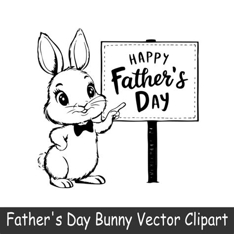 Fathers Day Bunny Vector Clipart Premium Ai Generated Vector