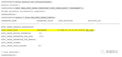Oracle 19c 新特性：自动化索引 Automatic Indexing 实践数据库