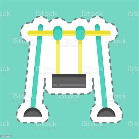 스티커 라인 컷 스윙 시티 파크 기호에 적합합니다 편집 가능한 간단한 디자인 디자인 템플릿 벡터 간단한 그림 0명에 대한 스톡 벡터 아트 및 기타 이미지 Istock