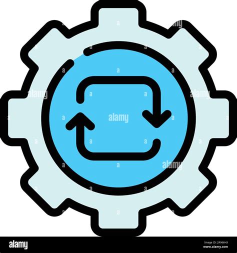 Gear Update Icon Outline Gear Update Vector Icon For Web Design Isolated On White Background