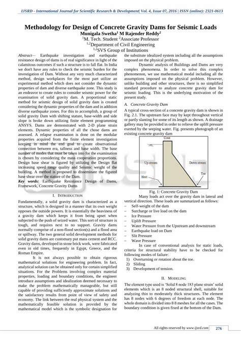 Pdf Methodology For Design Of Concrete Gravity Dams For Dokumen Tips