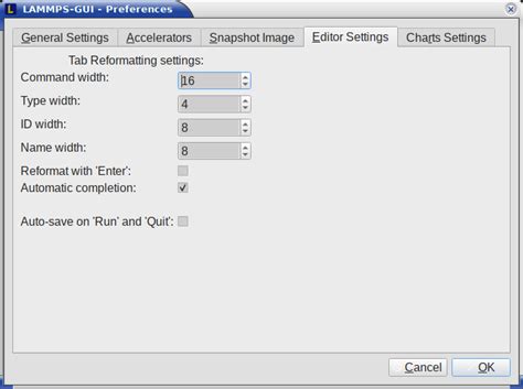8 Dialogs — Lammps Gui Documentation