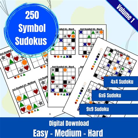 Symbol Sudoku Puzzle Easy Medium Hard 4x4 6x6 9x9 Sudokus With