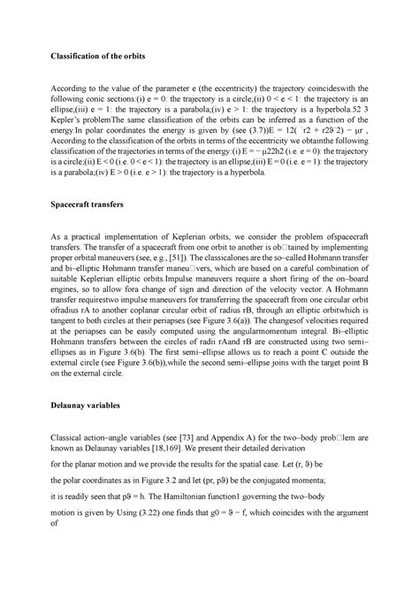 Classification Of The Orbits E 0 The Trajectory Is A Circleii E