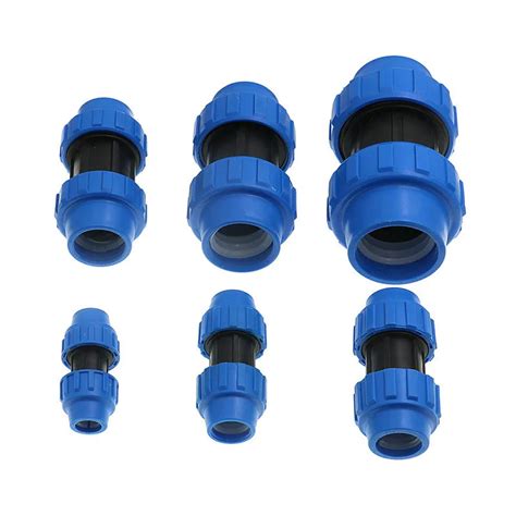 1pc Hdpe Compression Coupler Plastic Pp Thread Irrigation Pipe Quick Connector Micro Sprinkler