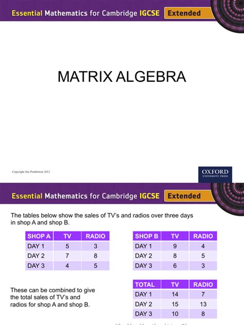 matrix algebra pdf