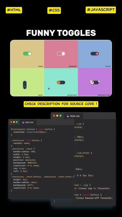 Funny Toggles Using Html Css Coding Programming Youtube