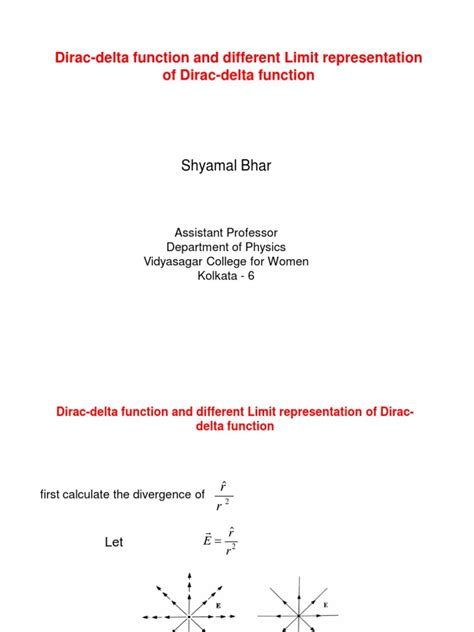 Dirac Delta Function And Different Limit Representation Of Dirac Delta