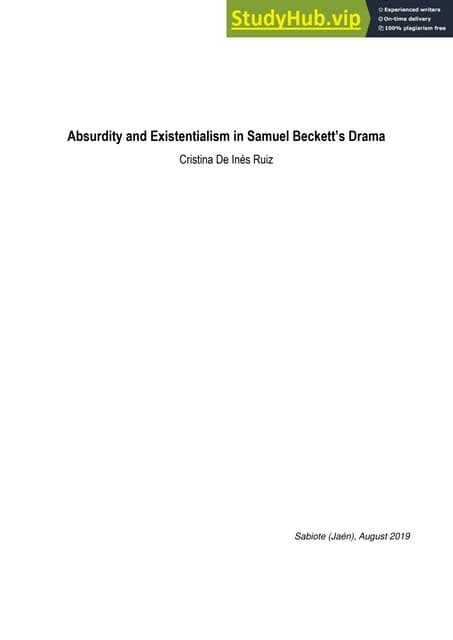 Absurdity And Existentialism In Samuel Beckett S Drama Pdf