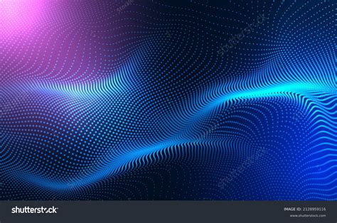 Abstract Waving Particle Technology Background Design Stock Vector