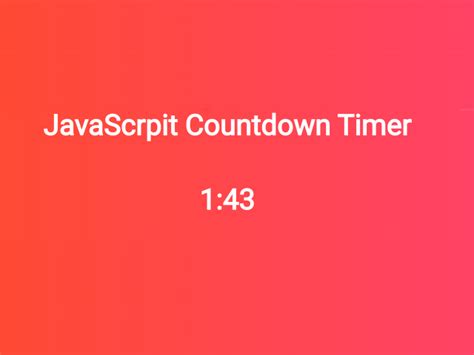 Javascript Countdown Timer Code — Codepel