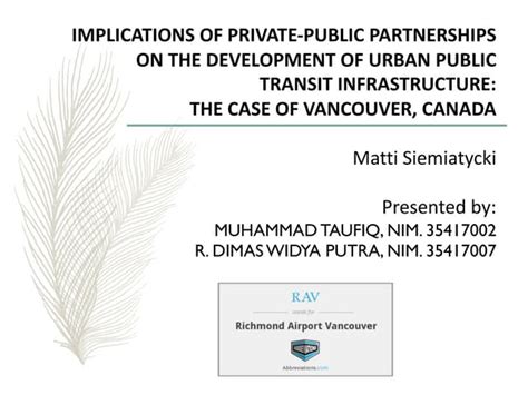 Review On Implications Of Private Public Partnerships On The Development Of Urban Public Transit