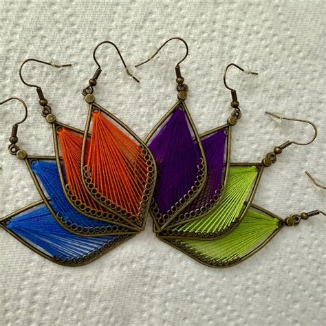 Boho Drop Earrings Turquoise Dangle Earrings Ethnic Earrings