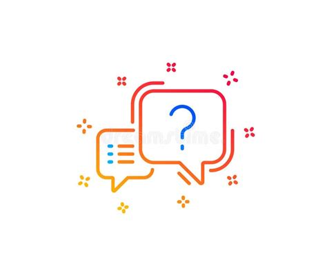 Question Mark Line Icon Quiz Chat Bubble Sign Vector Stock Vector