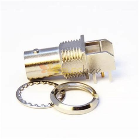 Female Right Angled Pcb Mount Hd Bnc Surface Mount With Nut Connector Ohm