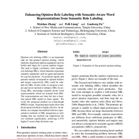 Enhancing Opinion Role Labeling With Semantic Aware Word Representations From Semantic Role